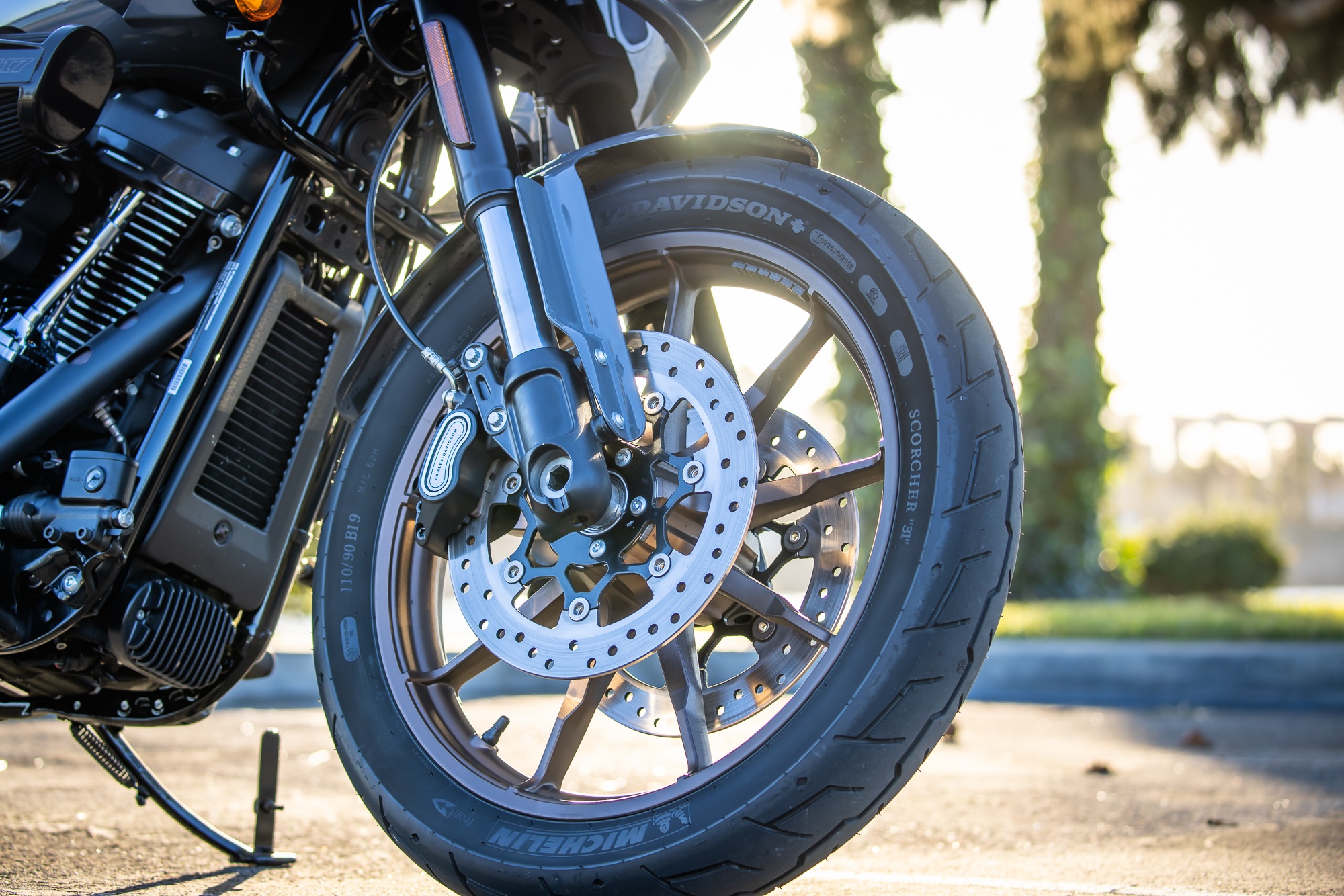 Harley Motorcycle Rider Front View