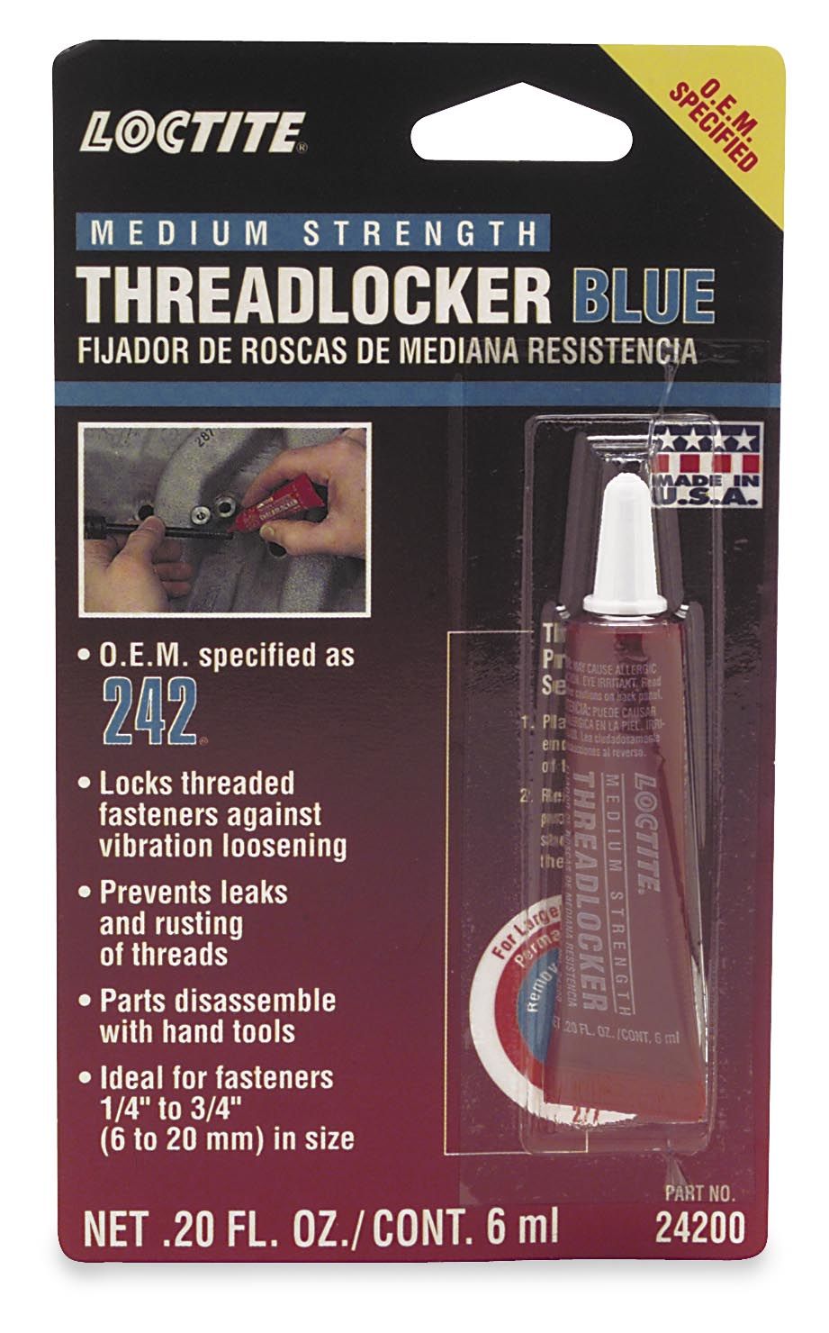 Loctite Threadlocker 242 Medium Strength Blue - RevZilla