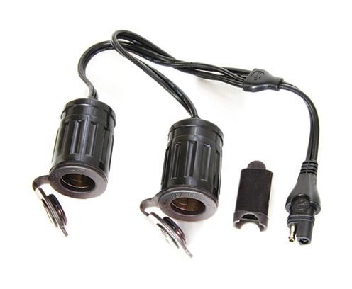 TecMate SAE To Dual Cigarette Socket Y-Splitter Cable - RevZilla