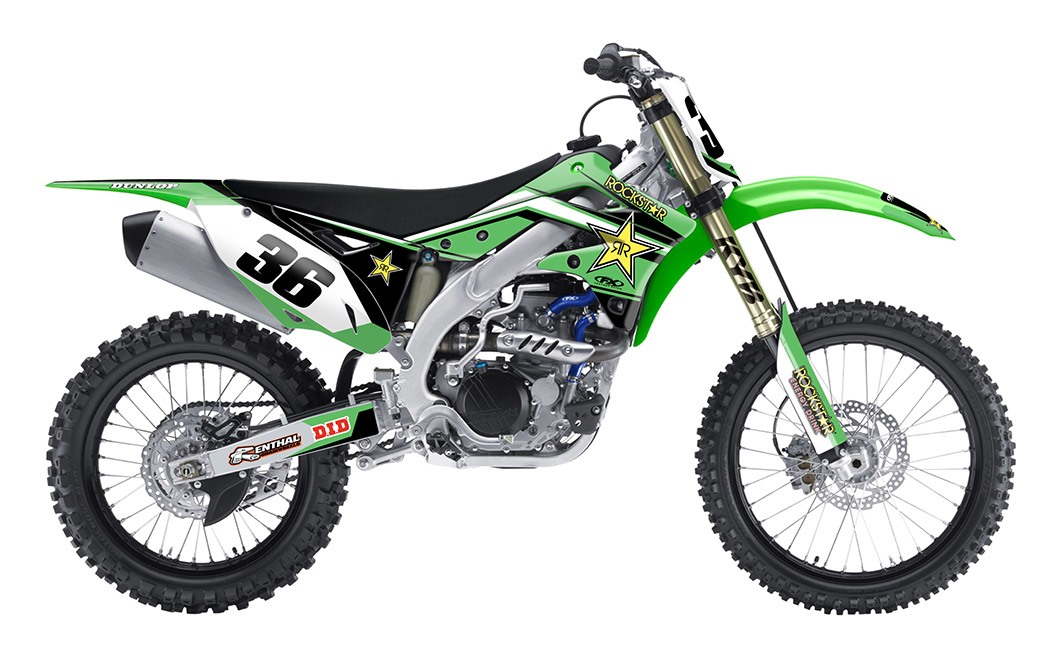 Factory Effex Rockstar Shroud / Airbox Graphics Kit Kawasaki KX450F ...