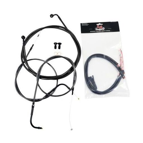 LA Choppers Handlebar Cable Brake Line And Wire Kit For Harley Softail ...
