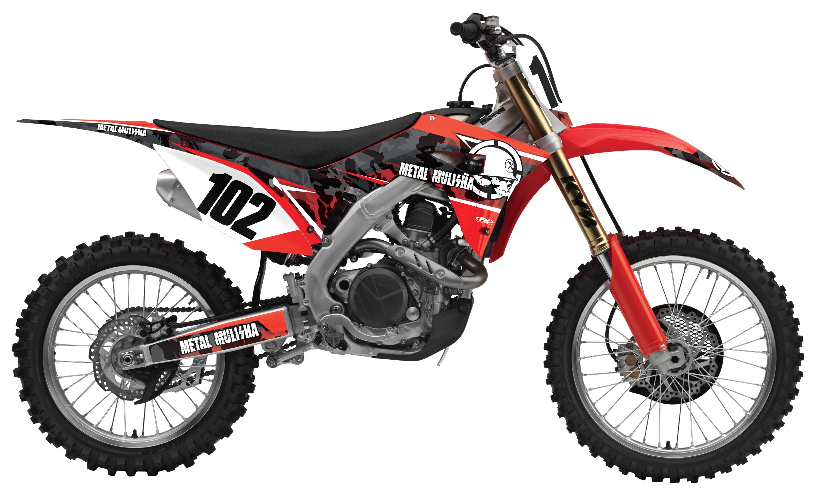 Factory Effex Metal Mulisha Shroud / Airbox Graphics Kit Honda CRF450R ...