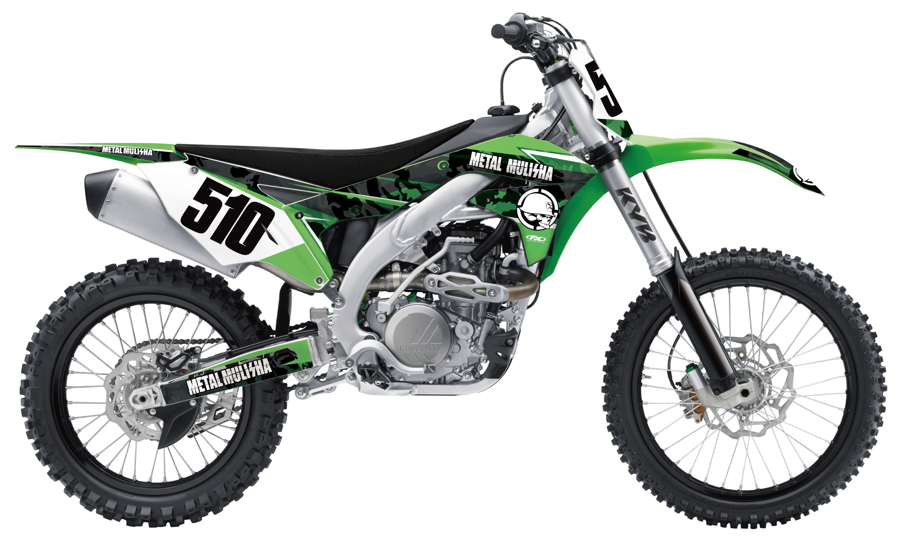 Factory Effex Metal Mulisha Shroud / Airbox Graphics Kit Kawasaki ...