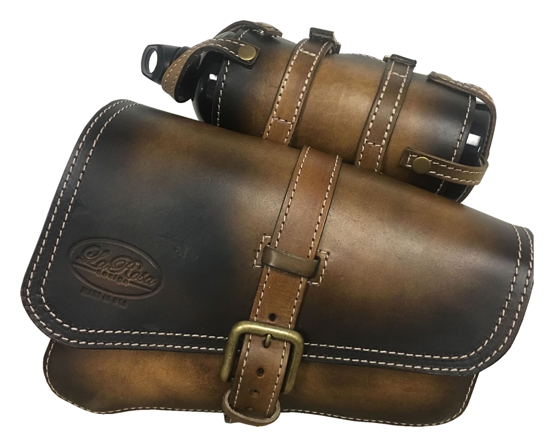 La Rosa Left Side Solo Saddlebag With Fuel Bottle For Triumph Bobber ...
