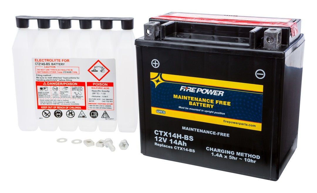 Fire Power High Performance Maintenance Free AGM Battery CTX14H-BS ...