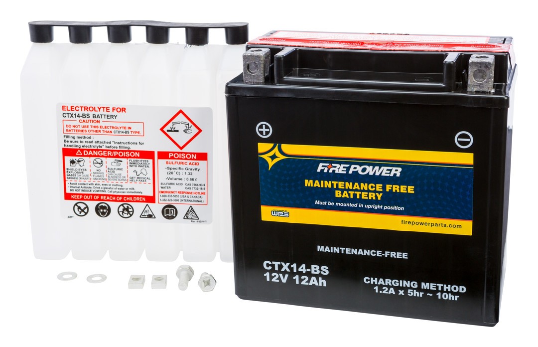 Fire Power Maintenance Free AGM Battery - RevZilla