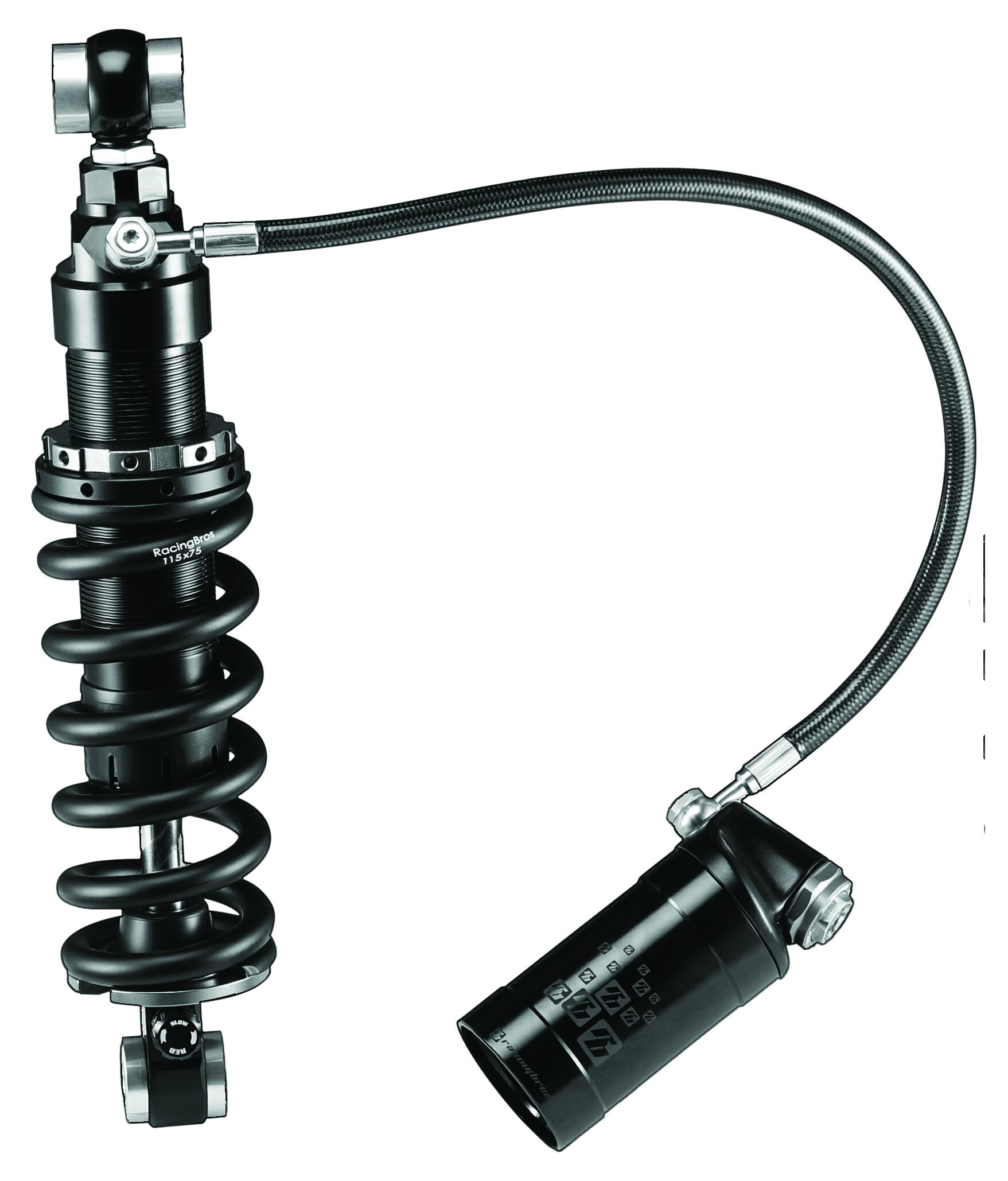 RacingBros HLR Shock With Remote Reservoir For Harley Softail 2018-2024 ...