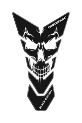 OneDesign Moon Black Edition Skull Tank Pad - RevZilla
