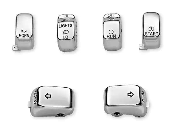 Biker's Choice Chrome Switch Cap Kit For Harley 1996-2013 - RevZilla