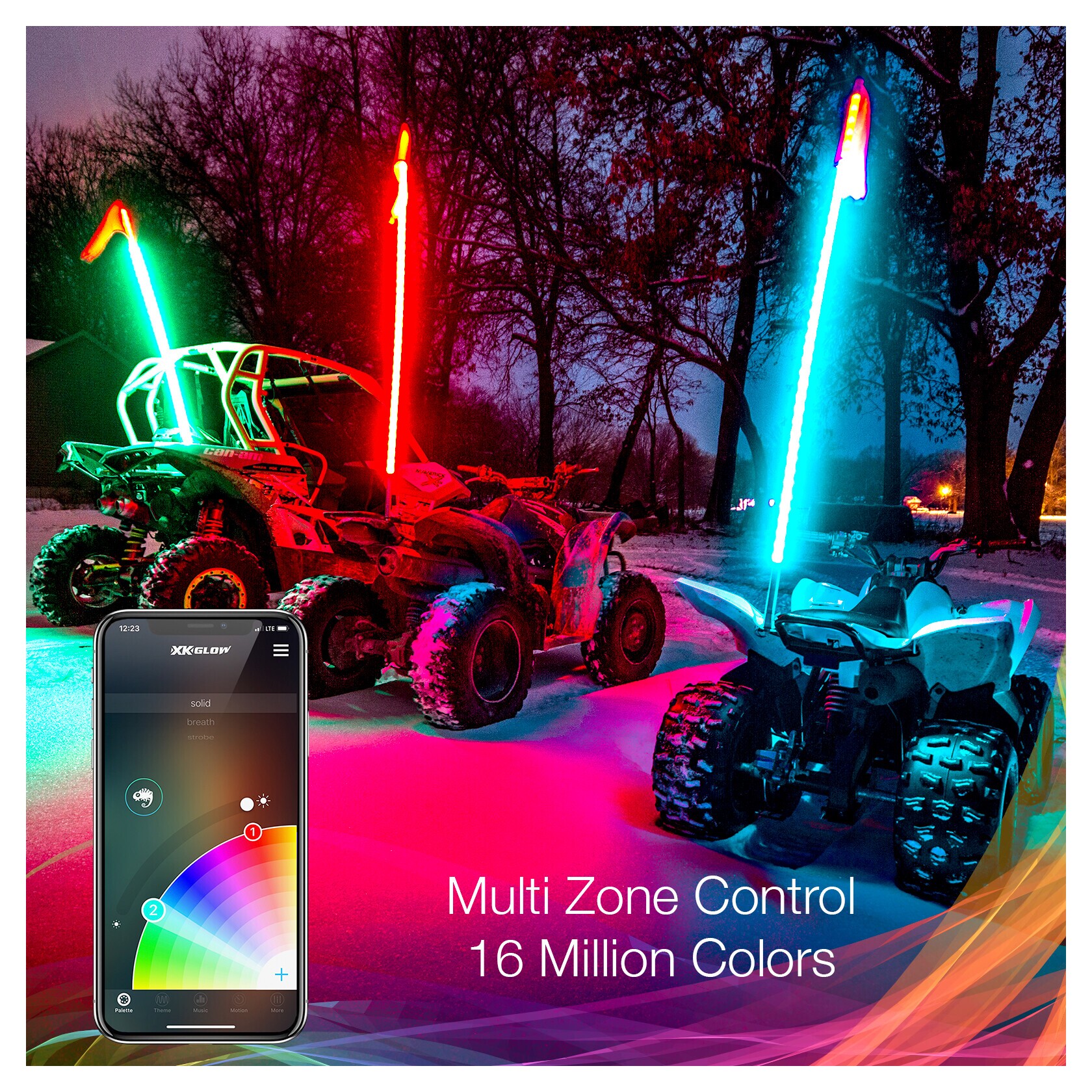 XKGlow 2nd Gen 1-Piece 48" Whip - No Controller - RevZilla