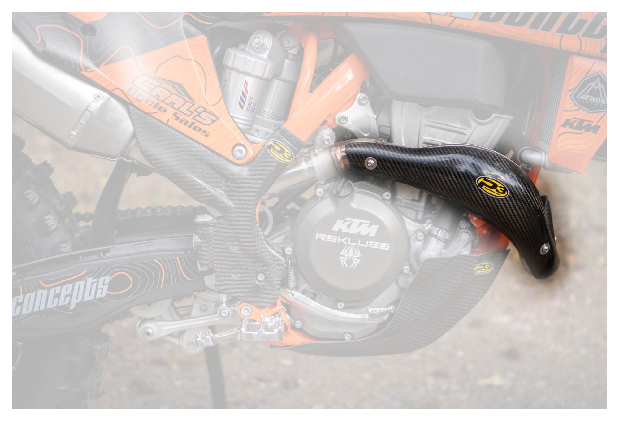 P3 Carbon Fiber Heat Shield KTM 350 SX-F / 350 XC-F 2019-2022 - RevZilla