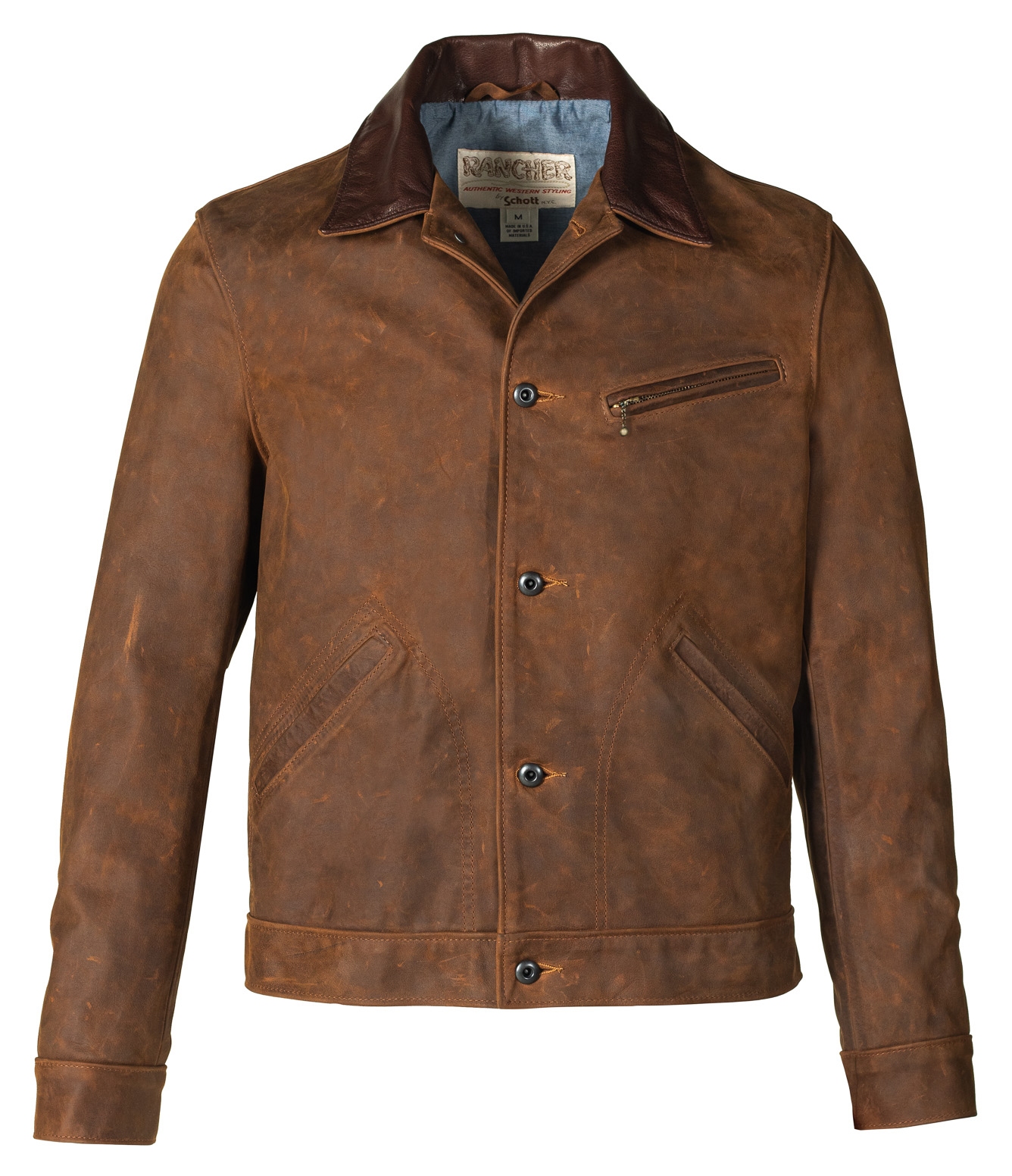 Schott 538 Nubuck Cowhide Mechanics Jacket - RevZilla