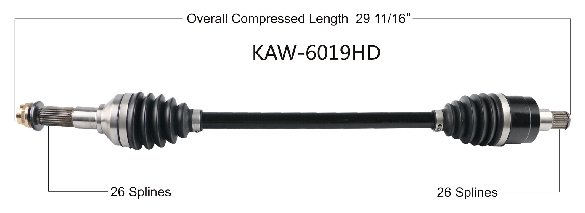 Open Trail HD 2.0 Front Axle Kawasaki Mule Pro 2015-2020 - RevZilla