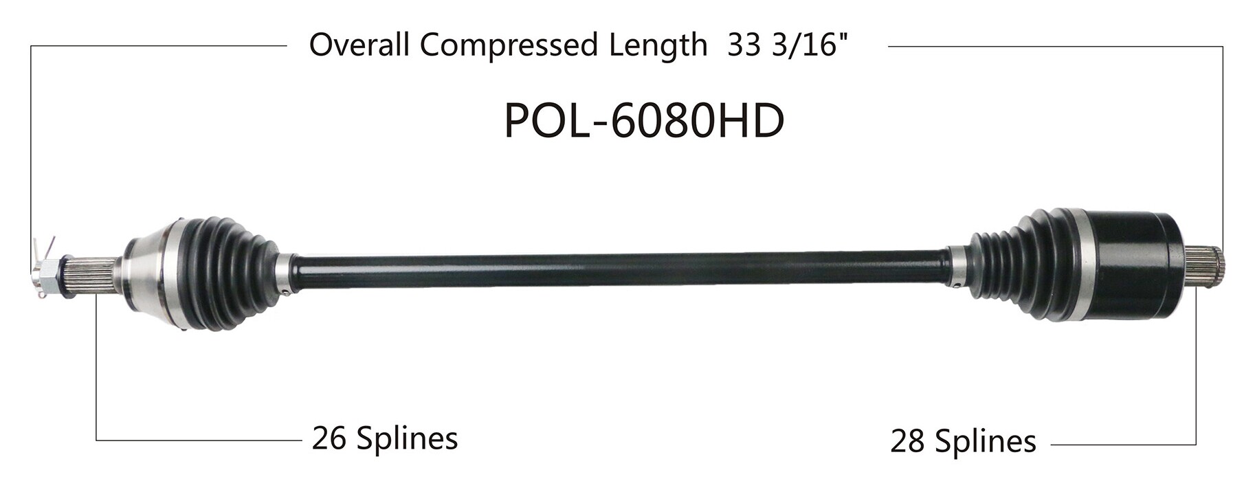 Open Trail HD 2.0 Rear Axle Polaris RZR XP Turbo 2018-2019 - RevZilla