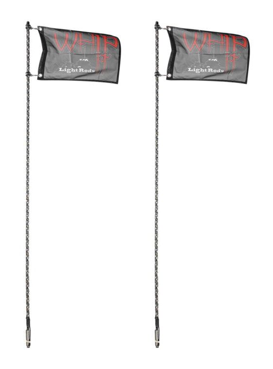 Whip It Black RGB Remote Light Rod Set - RevZilla