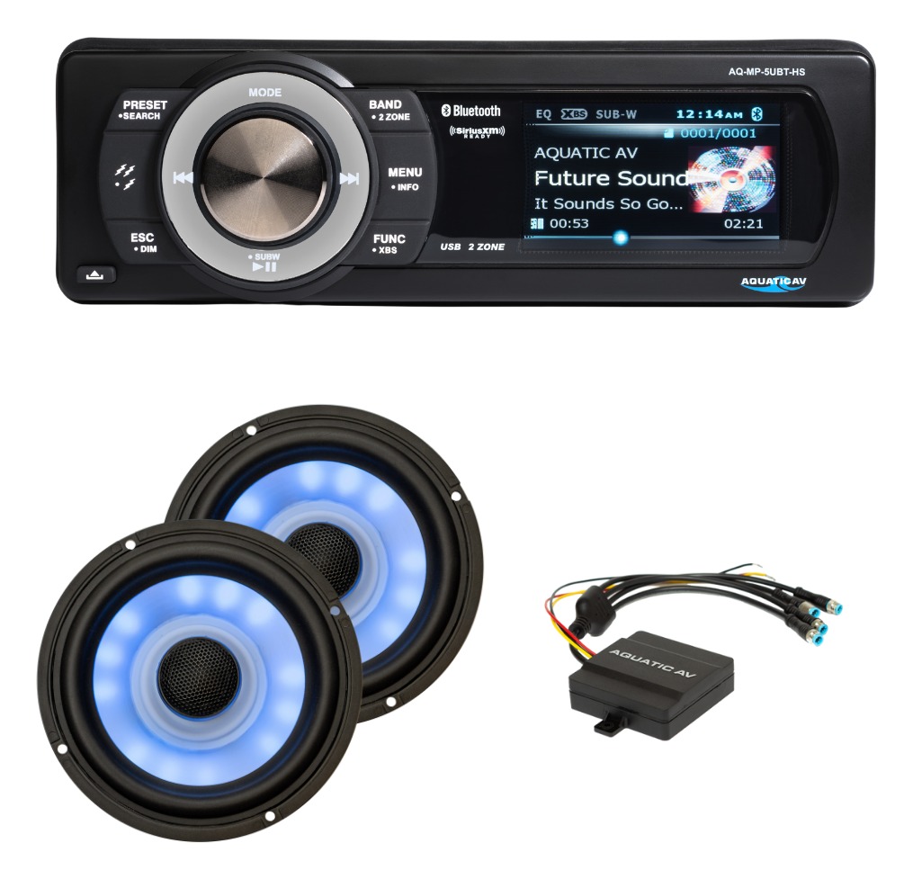 Aquatic AV Ultra RGB Speakers & Stereo Plus Kit For Harley Touring 1998 ...