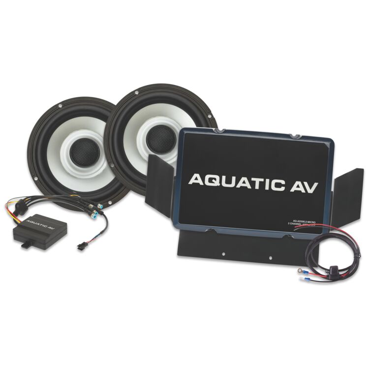 Aquatic AV Batwing Speaker And Amp Kit For Harley - RevZilla
