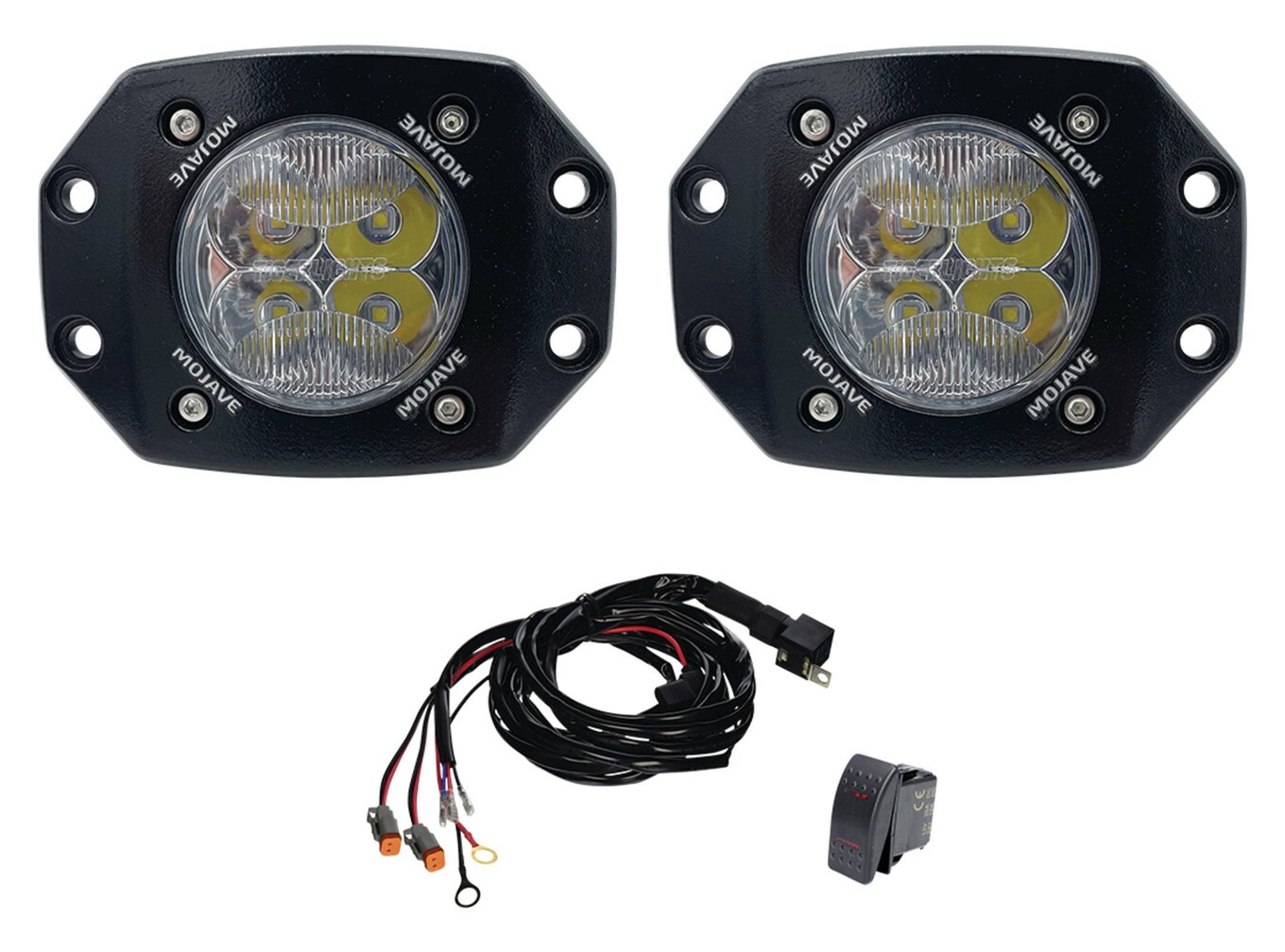 Tiger Lights Dual 3" Flush Mount Mojave 40 W LED Light Kit - RevZilla