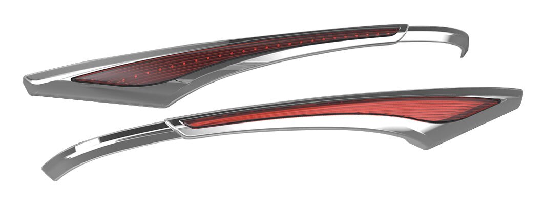 Kuryakyn Saddlebag LED Chrome Accent Swoops with Red Lenses Honda Gold ...