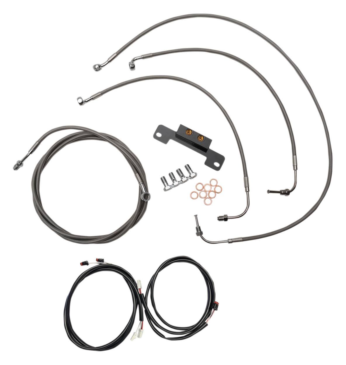 LA Choppers Complete Plug And Play Cable/Brake Line Kit For Harley Non ...