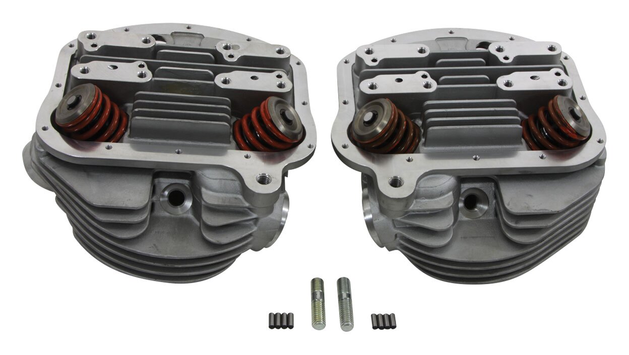 V-Twin Mfg. Panhead Cylinder Head Set With Valves For Harley FL 1955 ...