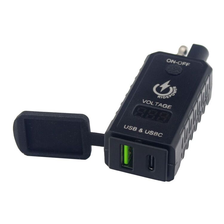 RidePower SAE To USB / USB-C Outlet With Voltage Display - RevZilla