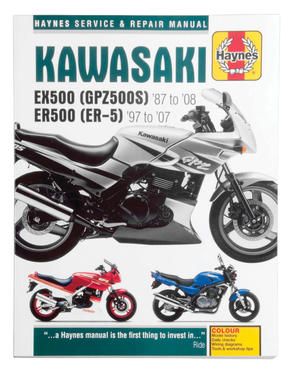 Haynes Manual Kawasaki EX500 Ninja 500 / Ninja 500R 1987-2009 - RevZilla