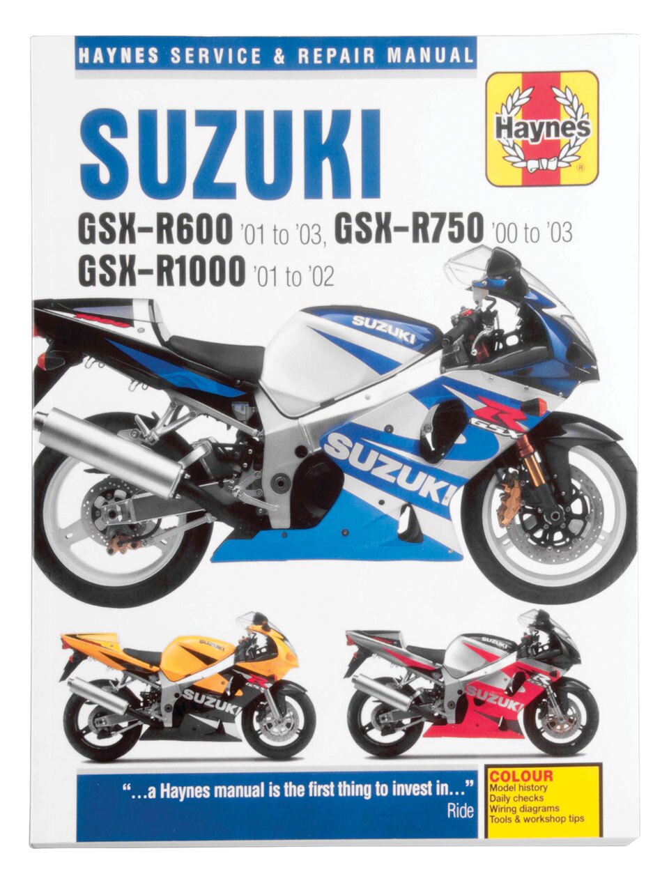 Haynes Manual Suzuki GSX-R600 / GSX-R750 / GSX-R1000 2000-2003 - RevZilla