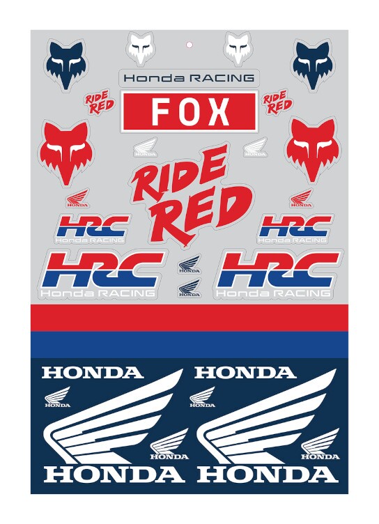 Fox Racing Honda Track Sticker Pack | 20% ($5.99) Off! - RevZilla