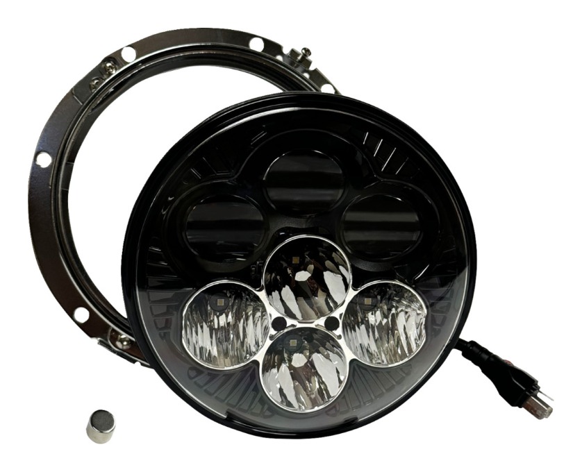 Custom Dynamics 7" Color Changing Shark Demon Headlight For Harley 1994 ...