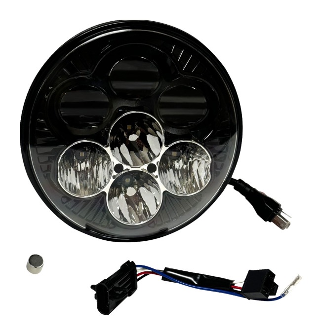 Custom Dynamics 7" Color Changing Shark Demon Headlight For Harley ...