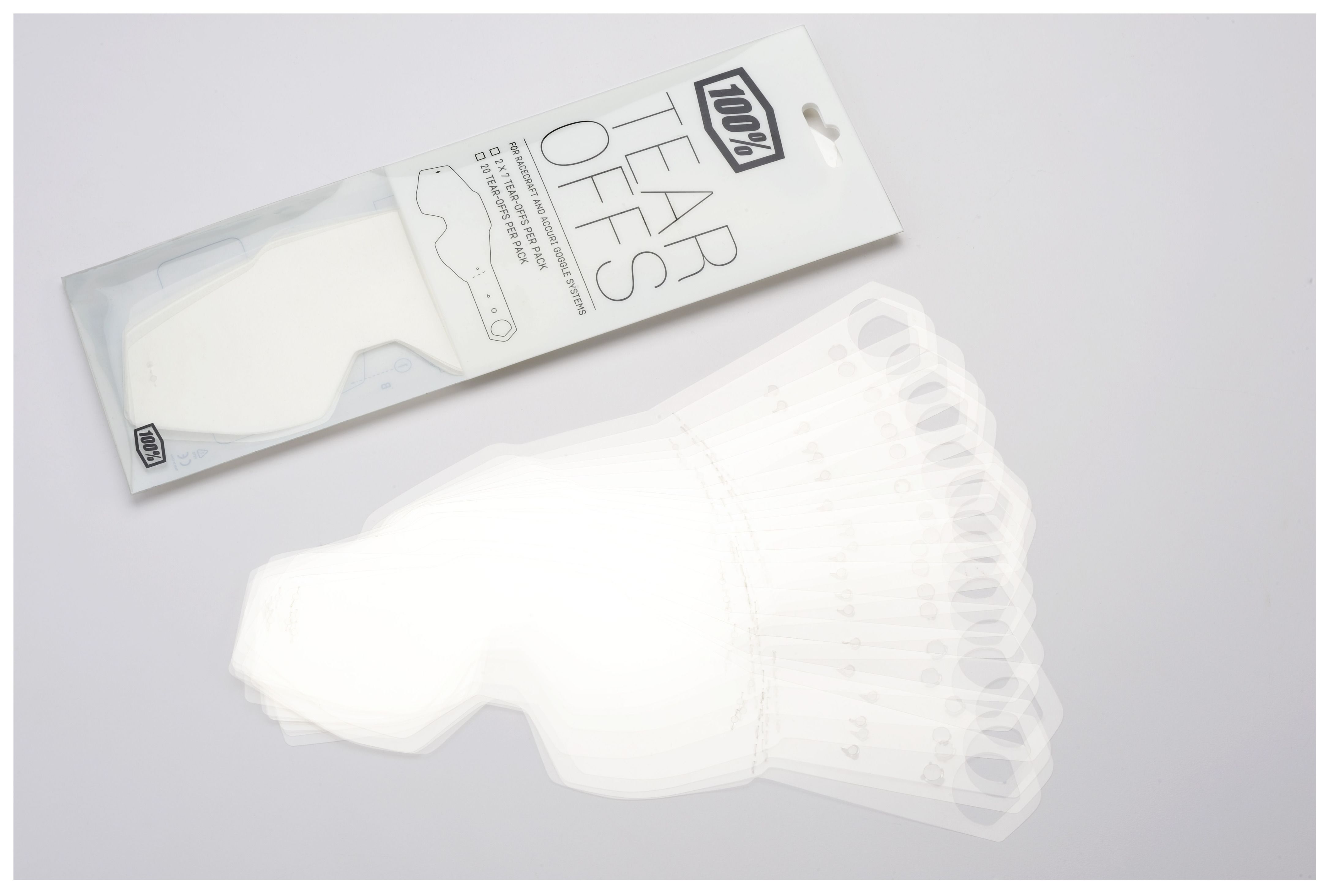 100% Laminated Goggle Tear-Offs For Accuri / Racecraft / Strata Goggles ...