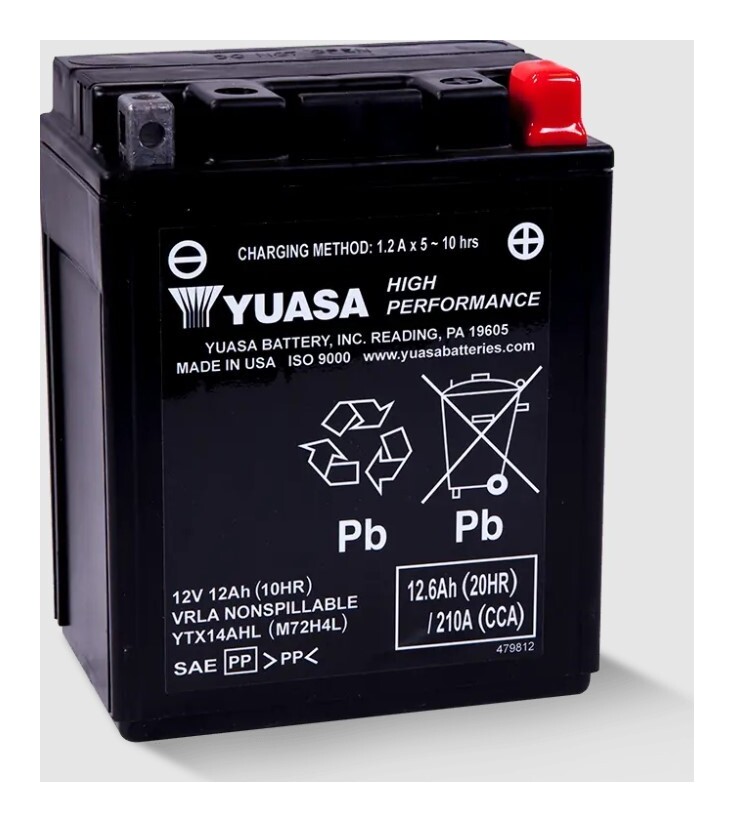 Yuasa YTX14AHL Factory Activated AGM High Performance Battery | 10% ($14.79) Off! - RevZilla