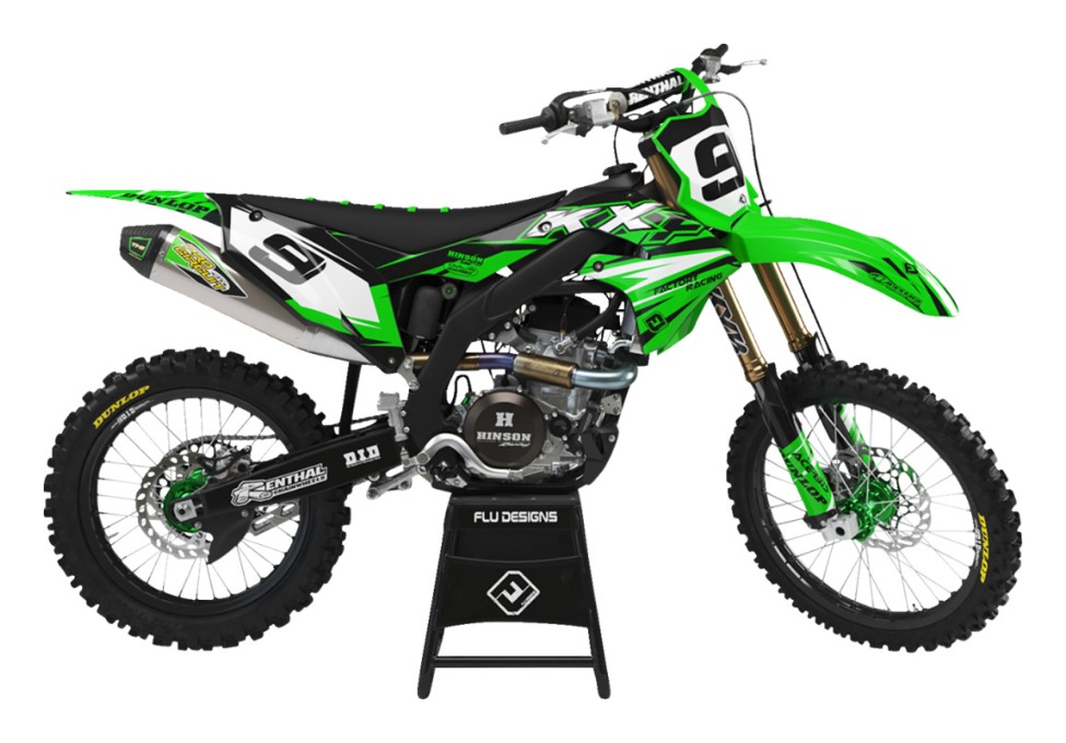 FLU Designs PTS 6 Graphics Kit Kawasaki KX250F 2009-2012 - RevZilla