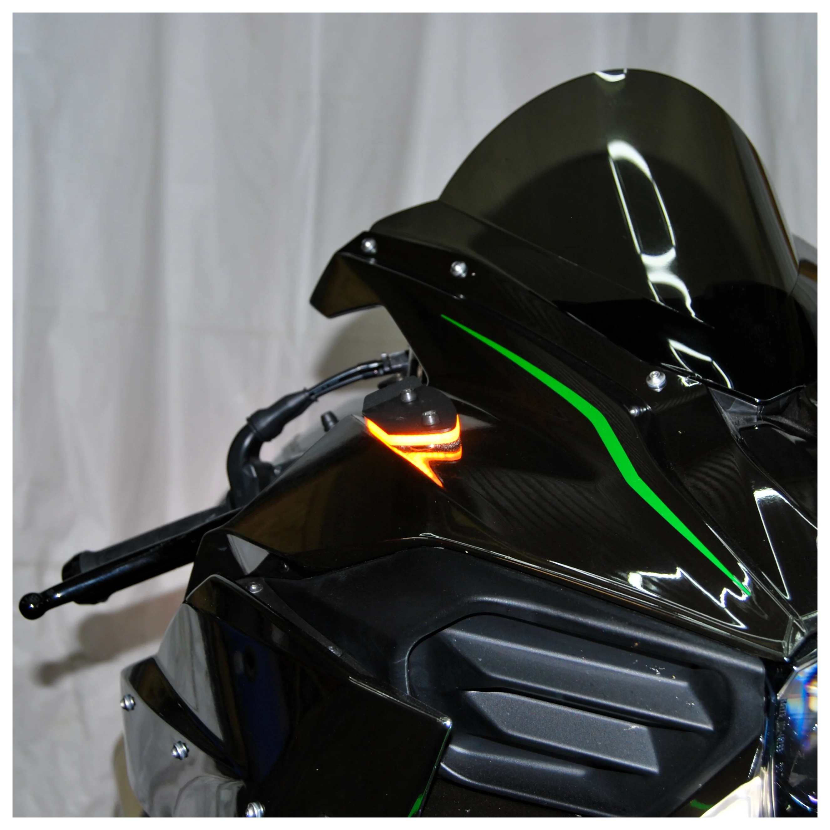New Rage Cycles Mirror Block Off LED Turn Signals Kawasaki Ninja H2 ...