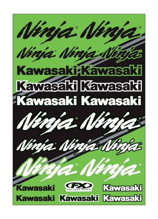 Factory Effex Kawasaki Ninja Sticker Sheet - RevZilla