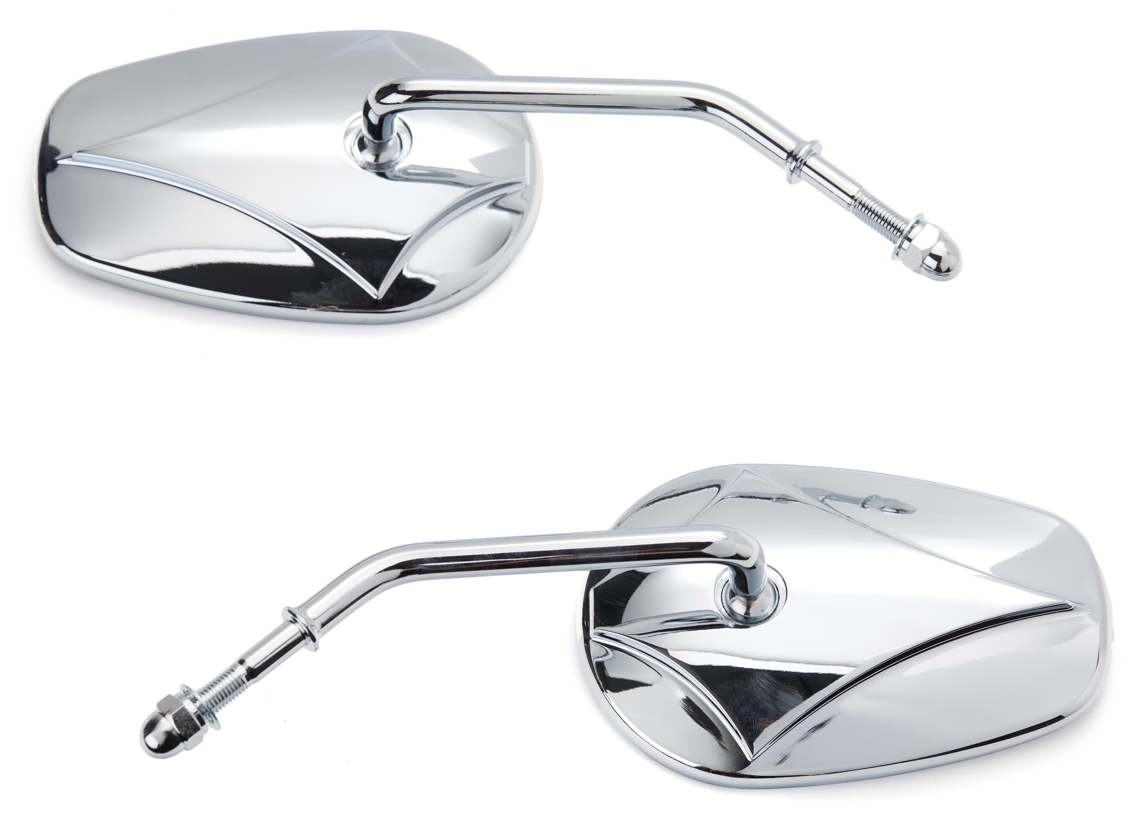 Milwaukee Twins Rectangle Round Stem Mirror Set - RevZilla