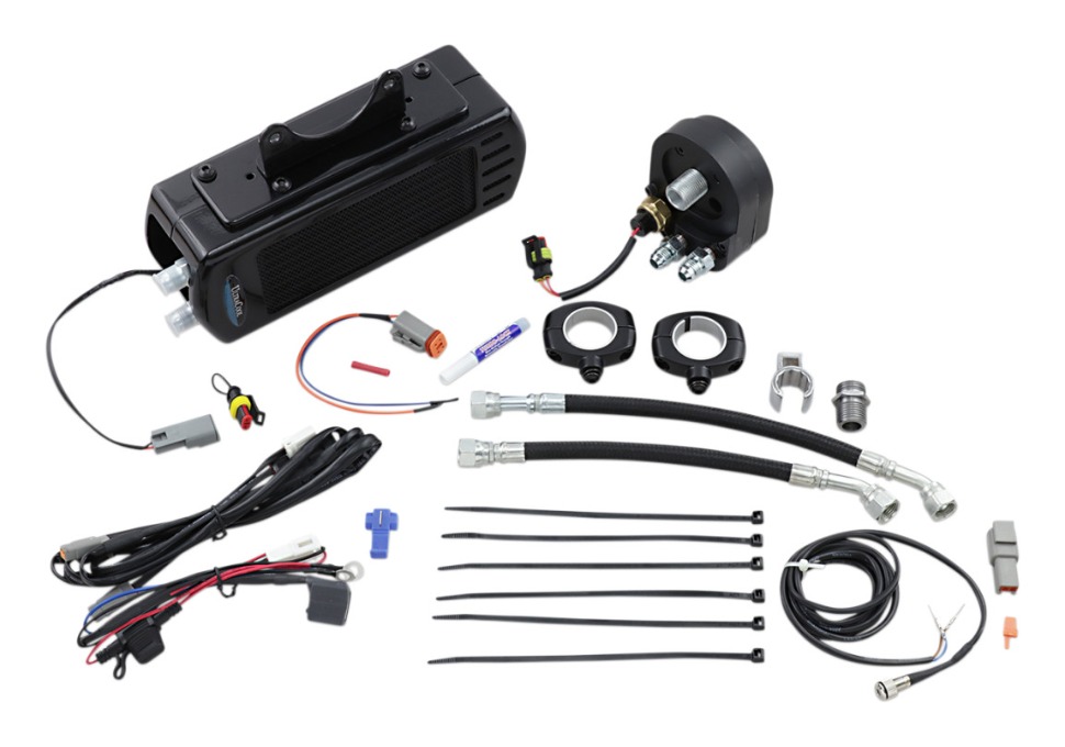 UltraCool Side Mount Oil Cooler Kit For Harley Air Cooled Touring 2009 ...
